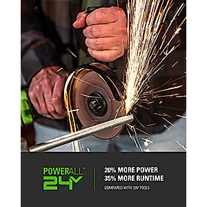 Greenworks 24V Brushless Angle Grinder with 4Ah USB (Power Bank) Battery and Charger