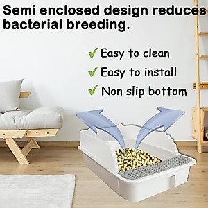 MUYG Open Cat Litter Box with High Side,Heightening Anti-Splashing Cats Litter Pan,Kitten Toilet with Litter Sifting Scoop,Semi-Enclosed Removable Kittens Litter for Boxes Easy to Clean No Odor