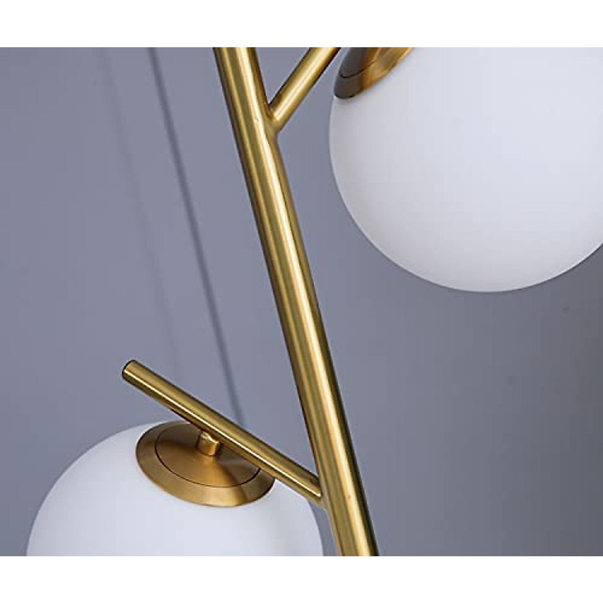 MichiDeco Floor Lamp, 3-Light Mid-Century Floor Light, Frosted Glass Globes Lamp for Bedroom or Living Room