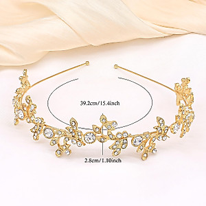 Ammei Headpiece Crystal Headband Bridal Tiara Flower Shape Women's Headpiece Metal Rhinestone Headbands For Girls