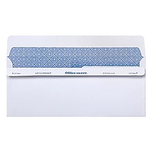 Office Depot 100% Recycled Lift Press(TM) Double-Window Envelopes, #9 (3 7/8in. x 8 7/8in.), White, Pack Of 500, 76169