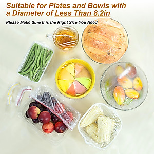 DAOZIJI Plastic Bowl Covers Elastic Reusable Fresh Keeping Bags/100ps, Plastic Food Covers Stretch Reusable, Reusable Bowl Covers for Bread Proofing, Disposable Elastic Bowl Covers for Outside