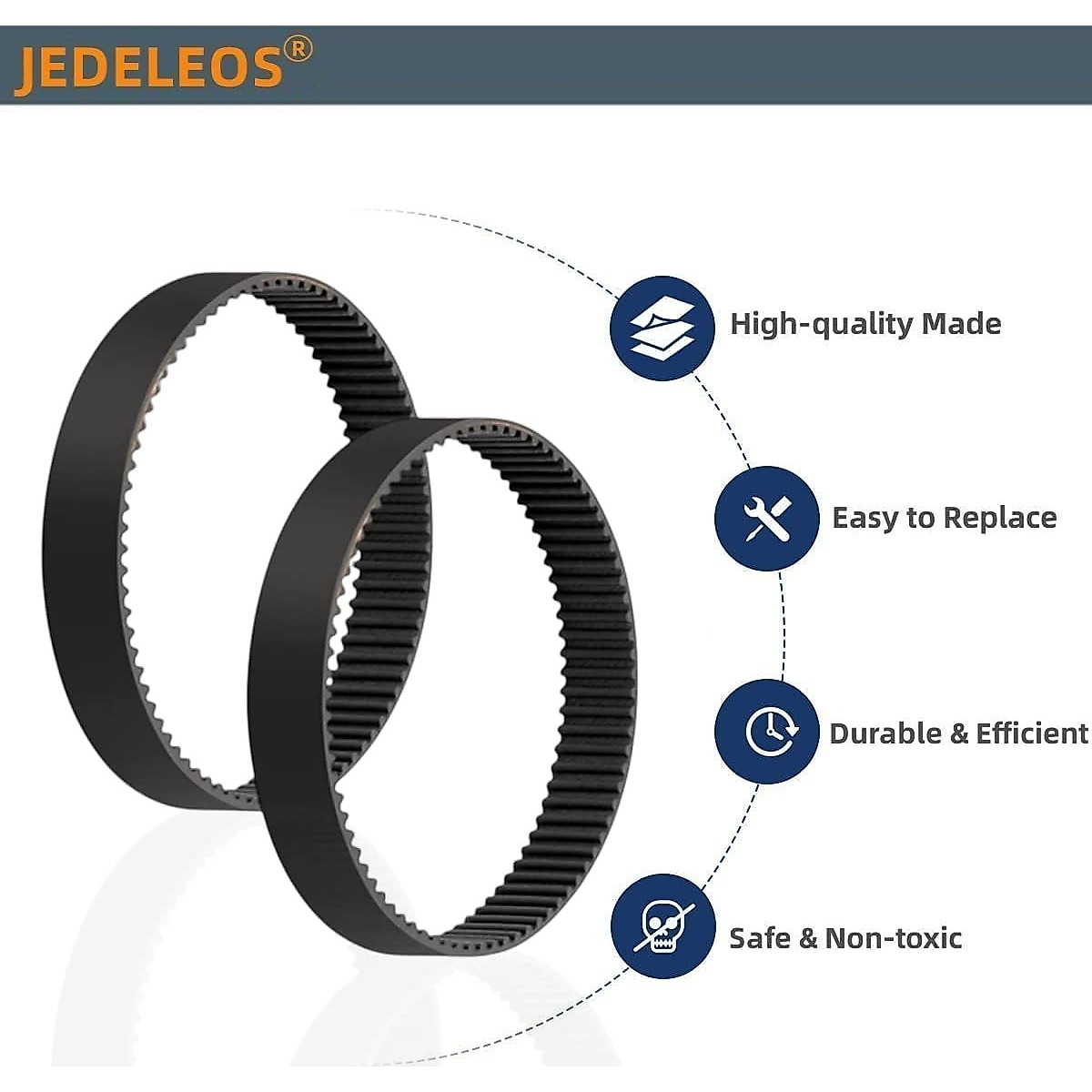 JEDELEOS Replacement Belts for Dyson DC17 Animal Vacuum Cleaner, Replace Parts 11710-01-02 and 911710-01 (Pack of 2)