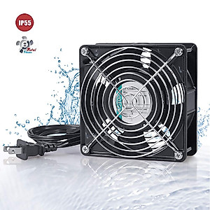SOTOP IP55 Waterproof Metal Blades Axial Fan, 115V AC 120mm x 38mm High Speed, for DIY Cooling Ventilation Exhaust Projects