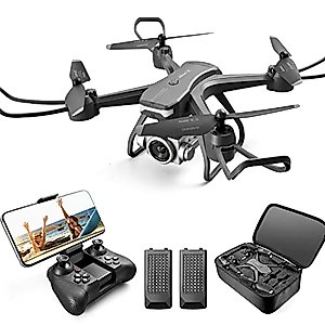 DRONEEYE 4DV14 Drone with Camera for Adults 1080P,FPV HD Live Video RC Quadcopter for Kids Beginners Toys,Altitude Hold,Gravity Sensor,Trajectory Flight,3D Flip,Gesture Control, Voice Control,2 Batterys