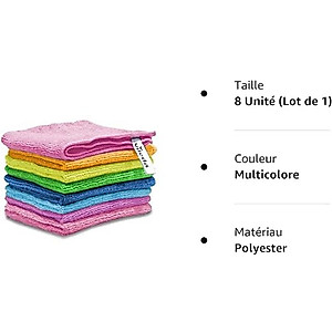 Vileda Microfibre Colors, Panni in Microfibra, Lavabili in Lavatrice, Riutilizzabili, Multicolore, 30x30 cm, 8 Pezzi