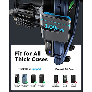 JOYROOM Wireless Car Charger Mount, Auto-Clamping 15W Max Qi Fast Charging Wireless Phone Charger for Car, Super Stable & Hands-Free Air Vent Car Phone Mount Charger for iPhone 15 14 13 12 11