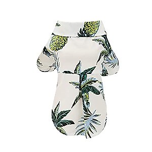 Pet Clothes for Medium Dogs Girl Summer T Shirts Hawaii Style Floral Cat Shirt Hawaiian Printed Pet T Shirts Breathable Beach Puppy Shirt Sweatshirt