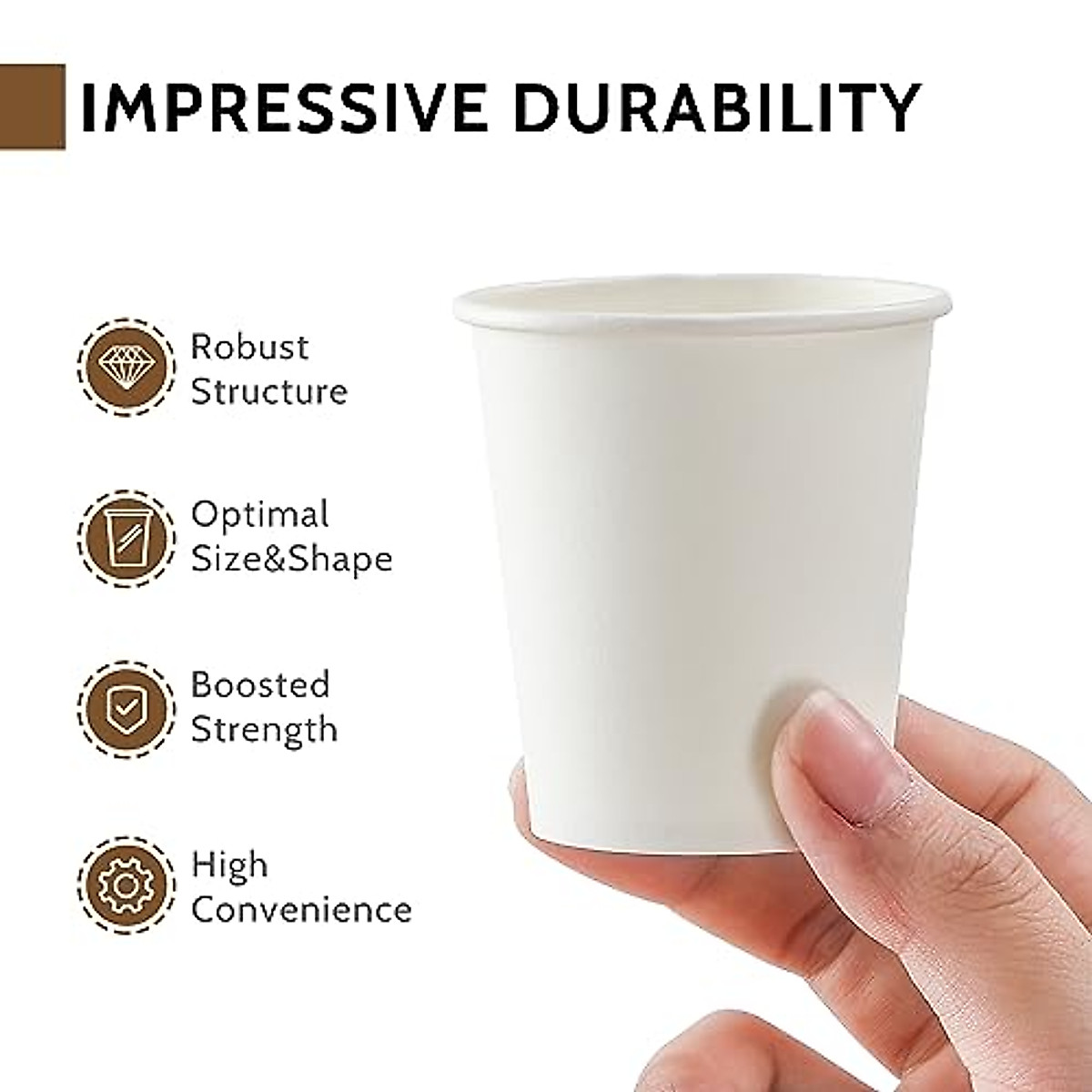 AOZITA 70 Pack 3 oz Paper Cups, White Mouthwash Cups, Disposable Bathroom Cups, Espresso Cups, Paper Cups for Party, Picnic, BBQ, Travel, and Event