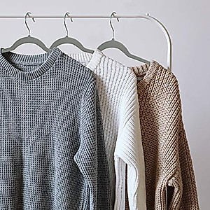 Utopia Home (Pack of 100) Plastic and Velvet Hangers- Non Slip and Heavy Duty Hangers - Space Saving - Notched Hangers – 360° Rotating Hook - Ideal for Hanging Shirts, Jackets & Hoodies