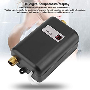 US Plug Hot Water Heater,110V 3000W Mini Electric Tankless Instant Hot Water Heater Bathroom Kitchen Washing US Plug Black