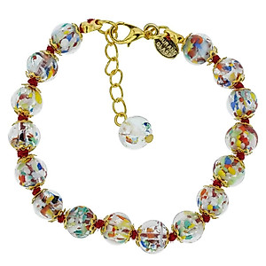 GlassOfVenice Murano Glass Sommerso Bracelet - Multicolor Confetti
