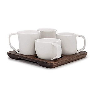 ESPRO P7 French Press - Double Walled Stainless Steel Insulated Coffee and Tea Maker (Polished Stainless Steel, 18 Ounce) Set of 4 Coffee Tasting Cups (White, 10 Ounce)