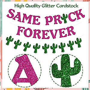 Mexican Bachelorette Party Decorations | Rose Red Glitter Same Prick Forever Banner Cactus Garland | Mexican Fiesta | Funny Bridal Shower Decorations | Hen Party Decoration