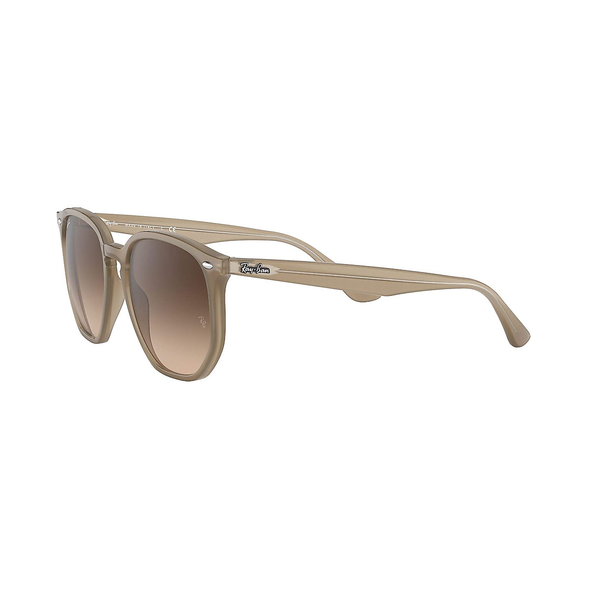 Ray-Ban RB4306 Hexagonal Sunglasses, Opal Beige/Brown Gradient, 54 mm