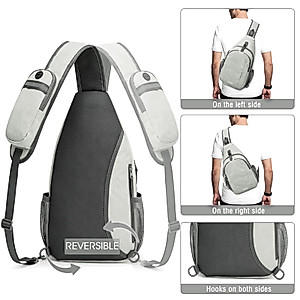 G4Free Sling Bag RFID Blocking Sling Backpack Crossbody Chest Bag Daypack for Hiking Travel(Gainsboro)