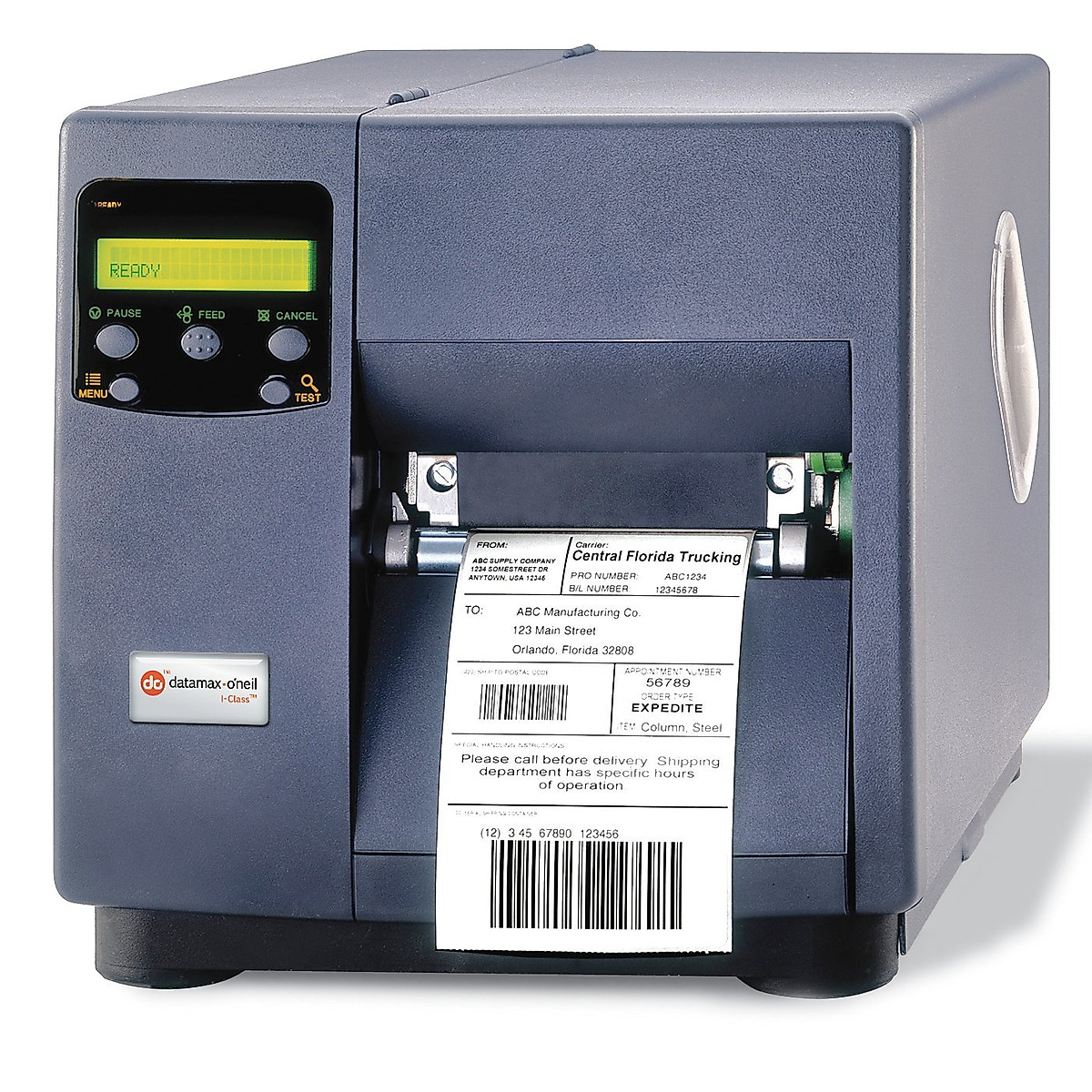 Datamax I12-00-48900007 I-4212E Mark II Barcode Printer, 203 DPI/12 IPS, SER/PAR/USB/RTC, Cast Peel/Present/Internal Rewind, Media Hub, US Plug, 4" Thermal Transfer