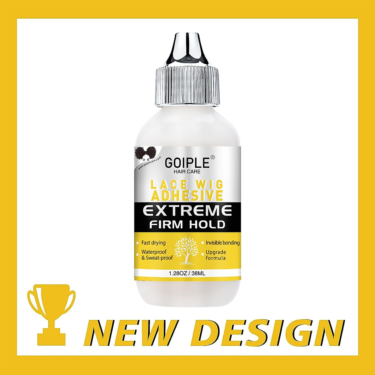 Wig Glue 1.28OZ, Waterproof Lace Front Wig Glue for Wigs with Tools and Hair Wax Stick (Wig Glue/Wig Glue Remover/Hair Wax Stick/Edge Control Wax/Elastic Band/Hair Dual Drush/Wig Caps)