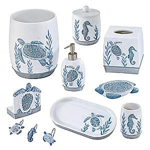 Avanti Linens - Wastebasket, Decorative Trash Can, Sealife Inspired Bathroom Decor (Caicos Collection)