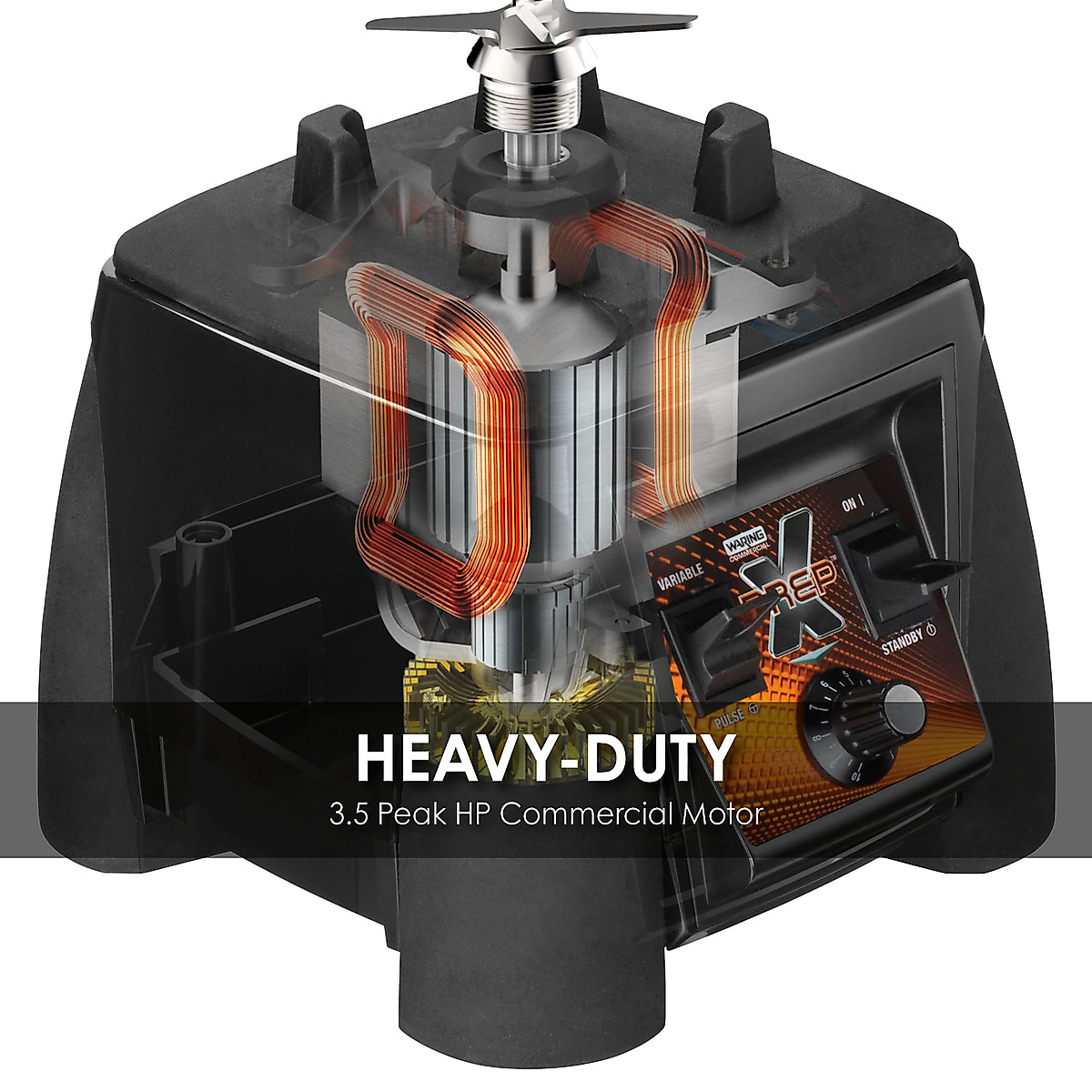 Waring Commercial MX1200XTX 3.5 HP Blender with Variable Speed Dial Controls and a 64 oz. BPA Free Copolyester Container, 120V, 5-15 Phase Plug