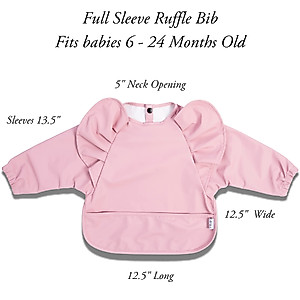 Bibtique Long Sleeve Bibs For Babies 6-24 Months – Waterproof Baby Smock for Eating – Stain Resistant Shirt Bibs For Babies