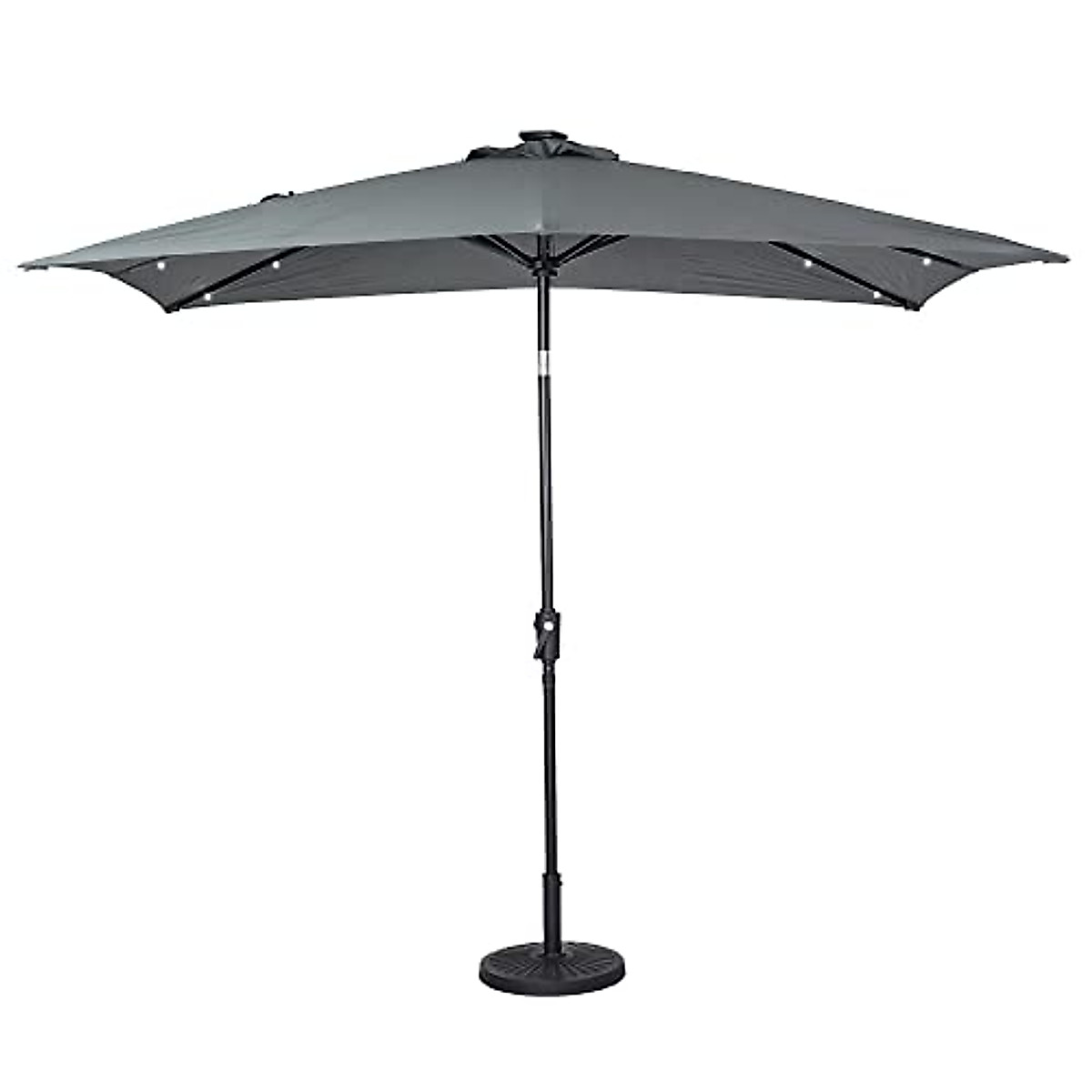 Sun-Ray 9'x7' Rectangular Solar Lighted Umbrella - Grey