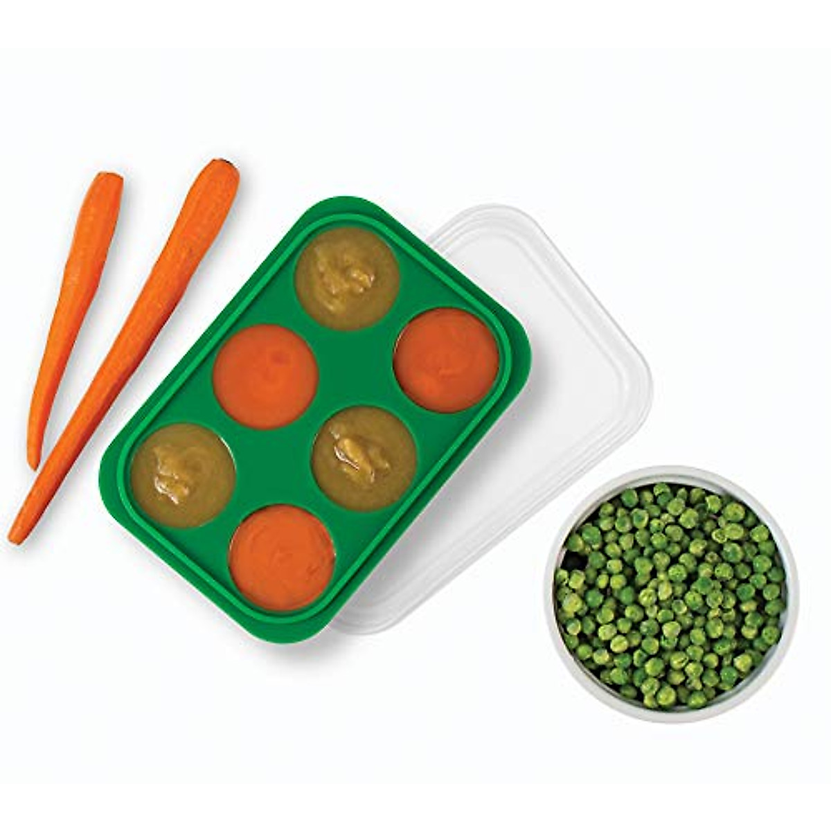 HIC Kitchen Prep-N-Freeze Mini Portion Tray with Lid, Collapsible LFGB Silicone, 2-Ounce Sections