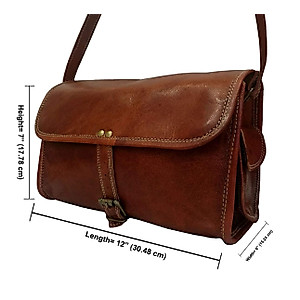 Madosh, Men's Genuine Leather Duffle Camera Bag Shoulder Crossbody Gym Sports Handmade Bag