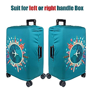 WUJIAONIAO Travel Luggage Cover Spandex Suitcase Protector Washable Baggage Covers (S (for 18-20 inch luggage), Go Travel)