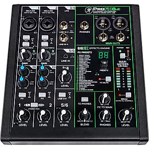 Mackie ProFX6v3 6-Channel Sound Reinforcement Mixer with Built-In FX, Gator Cases G-MIXERBAG-1212 Mixer Bag & Stereo Cable 10' Bundle