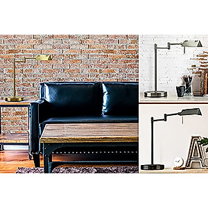 O'Bright LED Pharmacy Floor Lamp and Table Lamp Bundle, 12W LED, Full Range Dimming, 360 Degree Swing Arms, Reading Lamp, Task Lamp for Craft Work and Sewing, Brushed Nickel