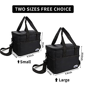 ZGWJ Leakproof Reusable Insulated Cooler Lunch Bag for Men and Women - Office Work Picnic Hiking Beach Lunch Box Organizer