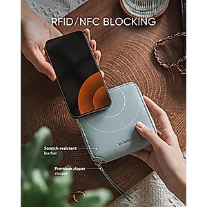 Vulkitty Women Leather Wallet RFID Blocking Bifold Slim Coin Purse Credit Card Holder with Zipper Pocket Case