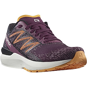 Salomon Women's Sonic 5 Balance W Trail Running Shoe, Grape Wine/Black/Blazing Orange, 7.5