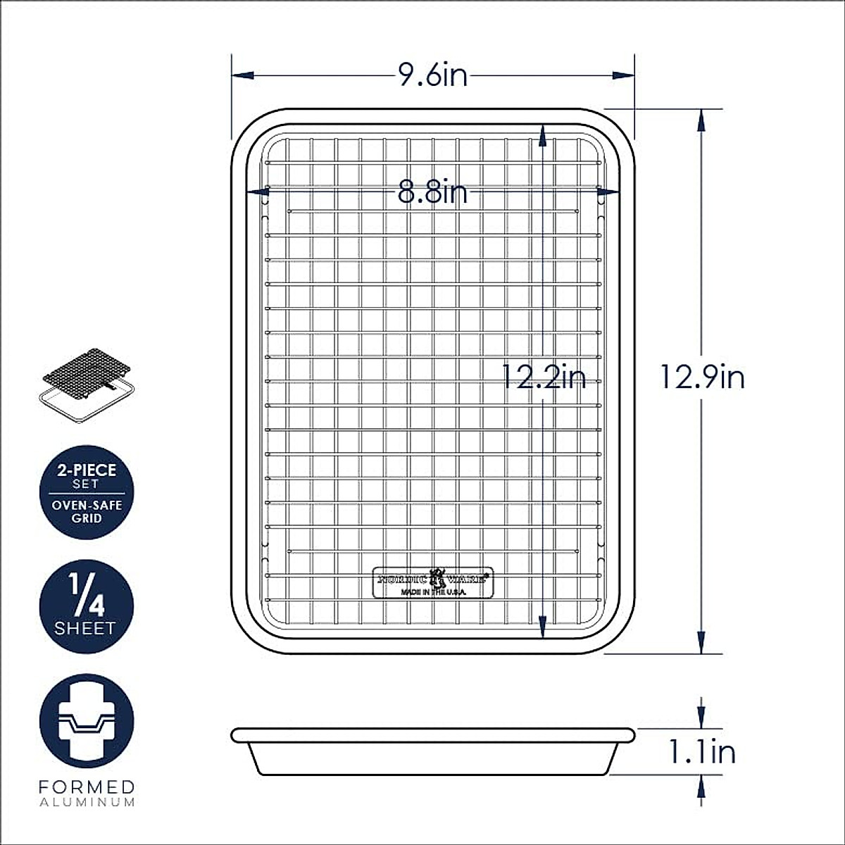 Nordic Ware Naturals® Quarter Sheet with Oven-Safe Nonstick Grid