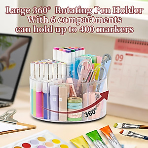 AUPSEN Rose Gold Desk Organizer for Women, Mesh Office Supplies Desk Accessories, Features 5 Compartments + 1 Mini Sliding Drawer