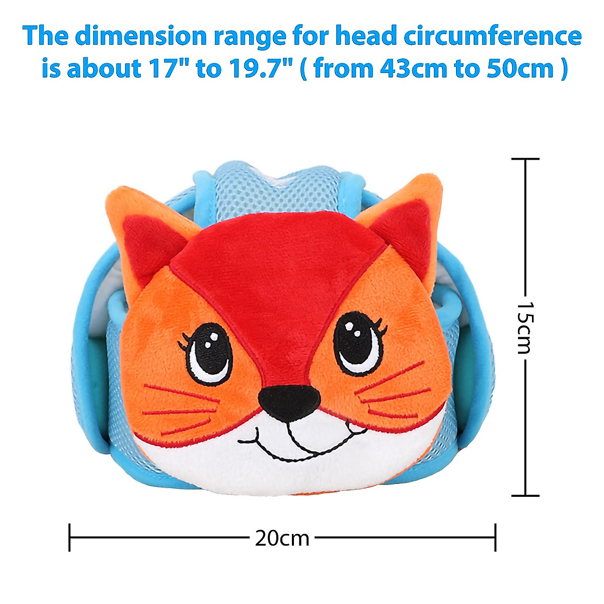 Entyle Baby Safety Helmet, Infant Toddler Adjustable Protective Hat, Head Protector for Crawling walking, Soft Headguard Infant Head Cushion for Learning to Climb and Walk (Blue Cat)