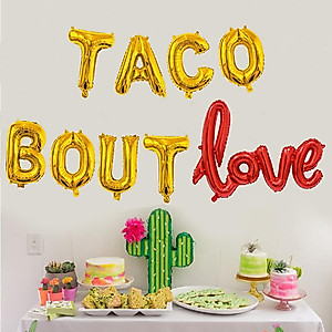 Cindo De Mayo LOVE Fiesta Bridal Shower Party Supplies Cactus Mexican Themed Banner for Anniversary Bachelorette Engagement Wedding Proposal Galentines Valentines Day Decorations 12PCS Kit of Qinsly