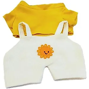 Cartoon Duck Clothes White Yellow Stuffed Duck Clothing for Plush Cotton Skirt Overalls Outfit Clothing Stuffed Animals Clothes Kawaii Plush