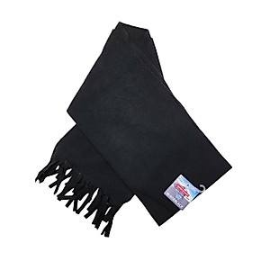 12 Pack Fleece Winter Scarves, Warm Winter Scarf Multi-color Bulk Wholesale, Unisex Men Women (Black)