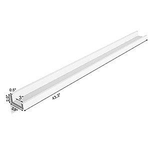 SONGMICS Floating Shelf, Wall Shelf Ledge 3.9 x 43.3 Inches with Front Edge, for Picture Frames, Books, Spice Jars, Living Room, Bathroom, Kitchen, Easy Assembly, White ULWS46WT