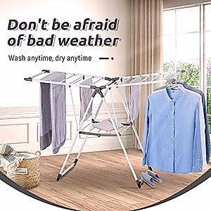 YUBELLES 53.54 * 20.28 * 36.02in Clothes Drying Rack, Gullwing Space-Saving Laundry Rack, Space Saving Laundry Drying Rack, Easy Storage Laundry Indoor and Outdoor Use