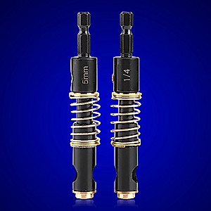 2pcs 5mm&1/4" Black Hinge Drill Bits Reaming Drilling Wood Plastic 1/4inch Hex Shank for Woodworking DIY(2pcs Combination)