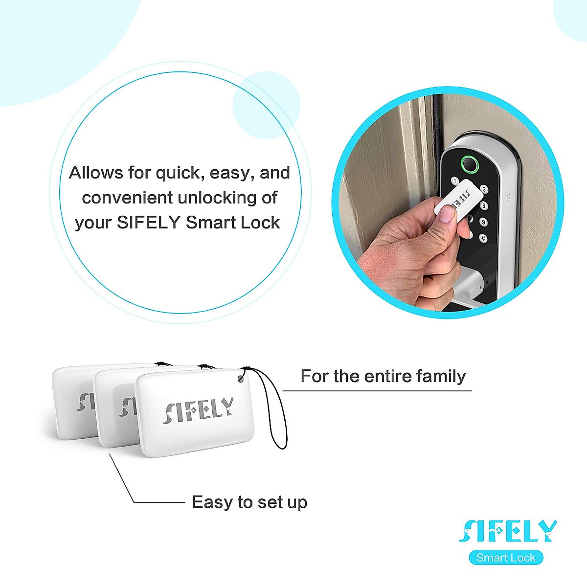 Sifely Smart Lock, Keyless Entry Keypad, Fingerprint, Biometric, Passcode Code, Digital Door Lock (Fob)