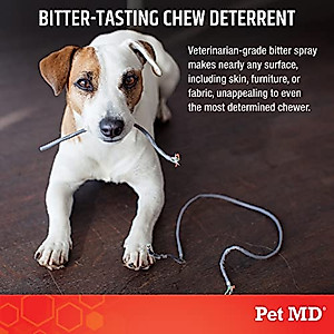 Pet MD No Chew Spray for Dogs & Cats - Multi-Surface Bitter Spray to Stop Biting & Chewing - Dog Deterrent Spray for Carpet, Furniture, Plants, & Skin - Anti Licking Cat Training Spray - 8 oz
