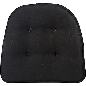 Klear Vu Omega Non-Slip Universal Chair Cushions for Dining Room, Kitchen and Office Use, U-Shaped Skid-Proof Seat Pad, 15x16 Inches 2 Pack Solid Midnight Black 2 Count