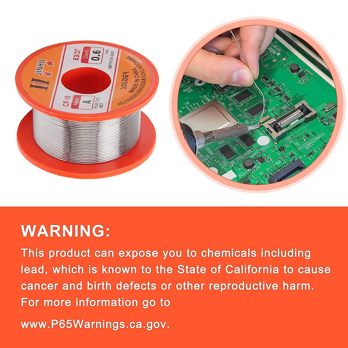 AHIER Solder Tip Cleaner+ Soldering Rosin Flux Paste(0.35 oz / 10 g)+ 60/40 Tin Lead Rosin Core Solder Wire(1.76 oz / 50 g) + 3pcs Replacement Brass Pads, 6 PCS Solder Iron Welding Tool Set