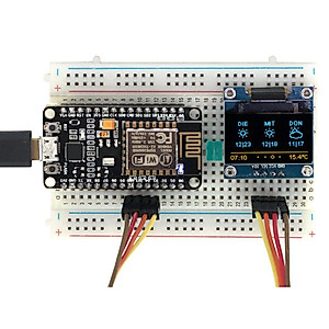 DAOKI ESP8266 Starter Kit ESP8266 Weather Station Kit for IoT Arduino IDE with ESP8266 ESP-12E Development Board 0.96" OLED Display and DHT11 Temperature and Humidity Sensor + Breadboard