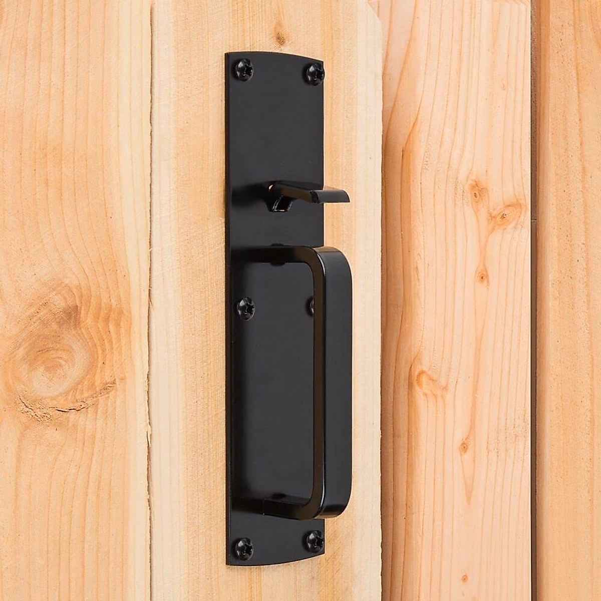 National Hardware N109-050 Gate Thumb Latch, Coated with WeatherGuard Protection, Black Plated Steel