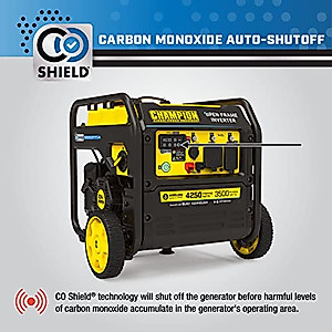 Champion Power Equipment 201185 4250-Watt Wireless Remote Start Open Frame Inverter Generator, CO Shield